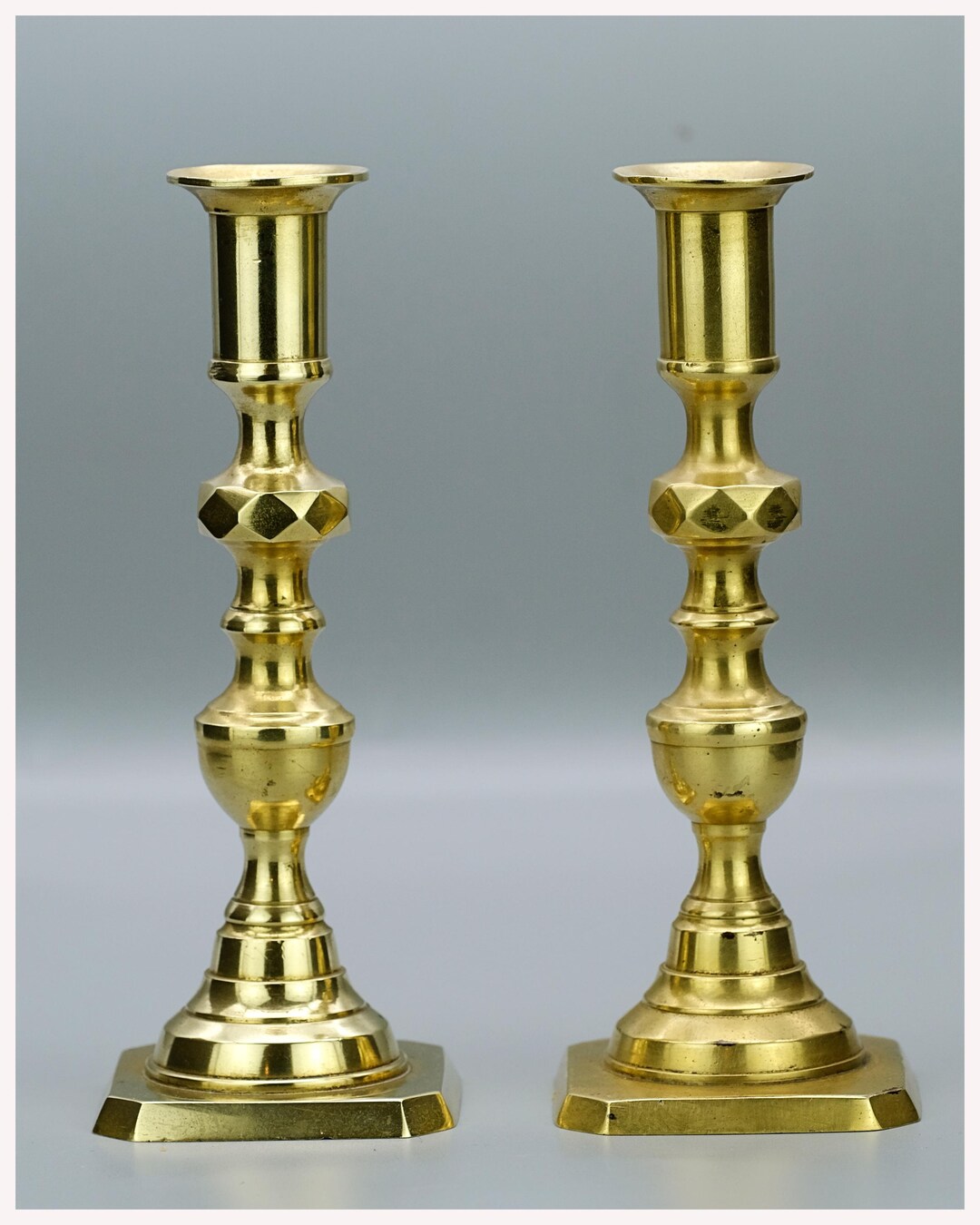 Pair Antique Georgian Brass Candlesticks 18 Cms, Ornate Candle Holders ...