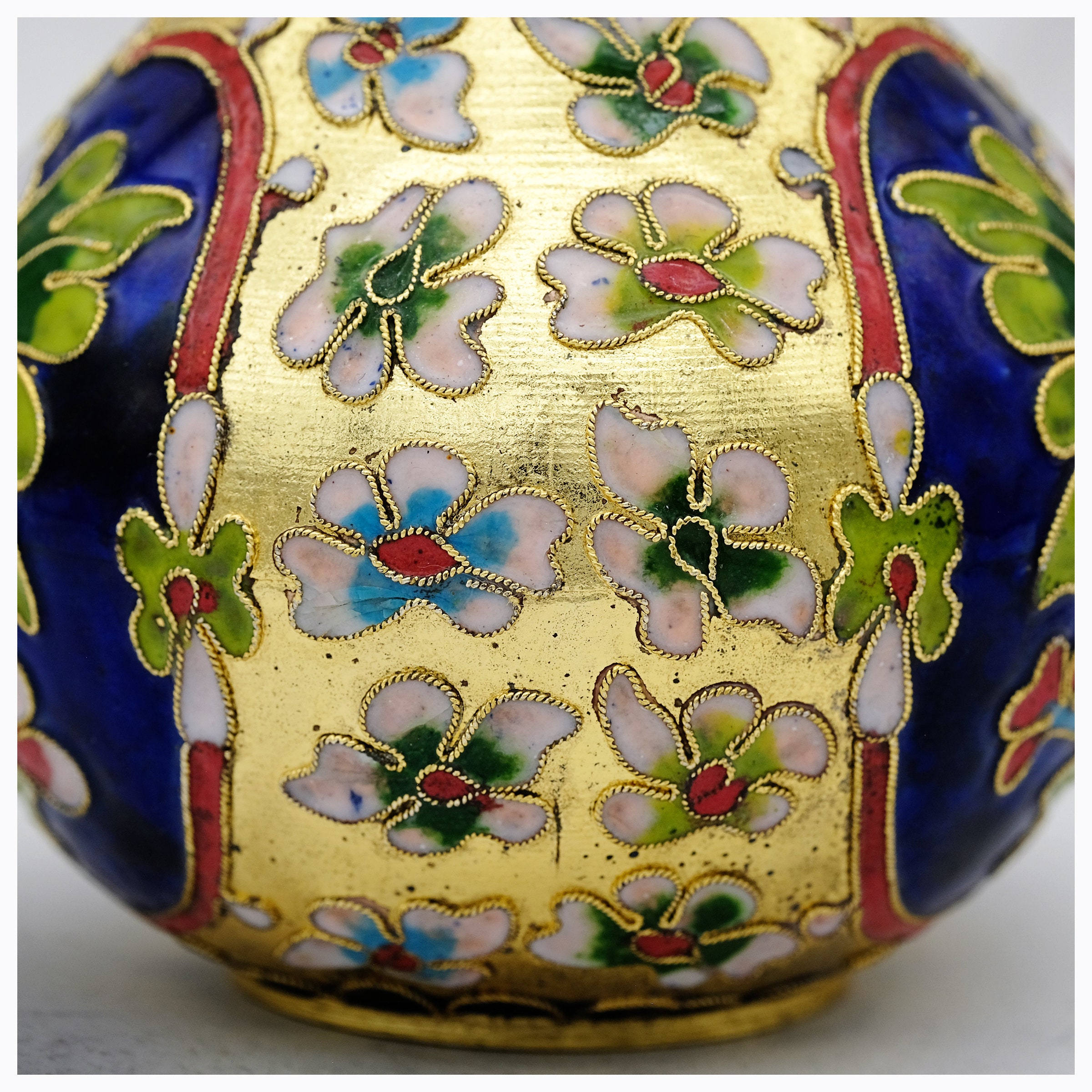 Chinese Champleve Cloisonne Hand Painted Enamelled Gilded Vase - Etsy
