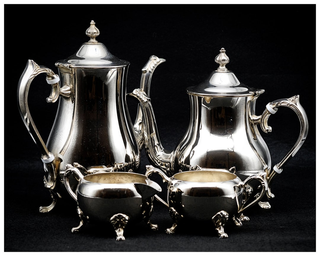 Stunning Vintage 4 Pce Silver Plated Tea Set, Edwardian Style Tea ...