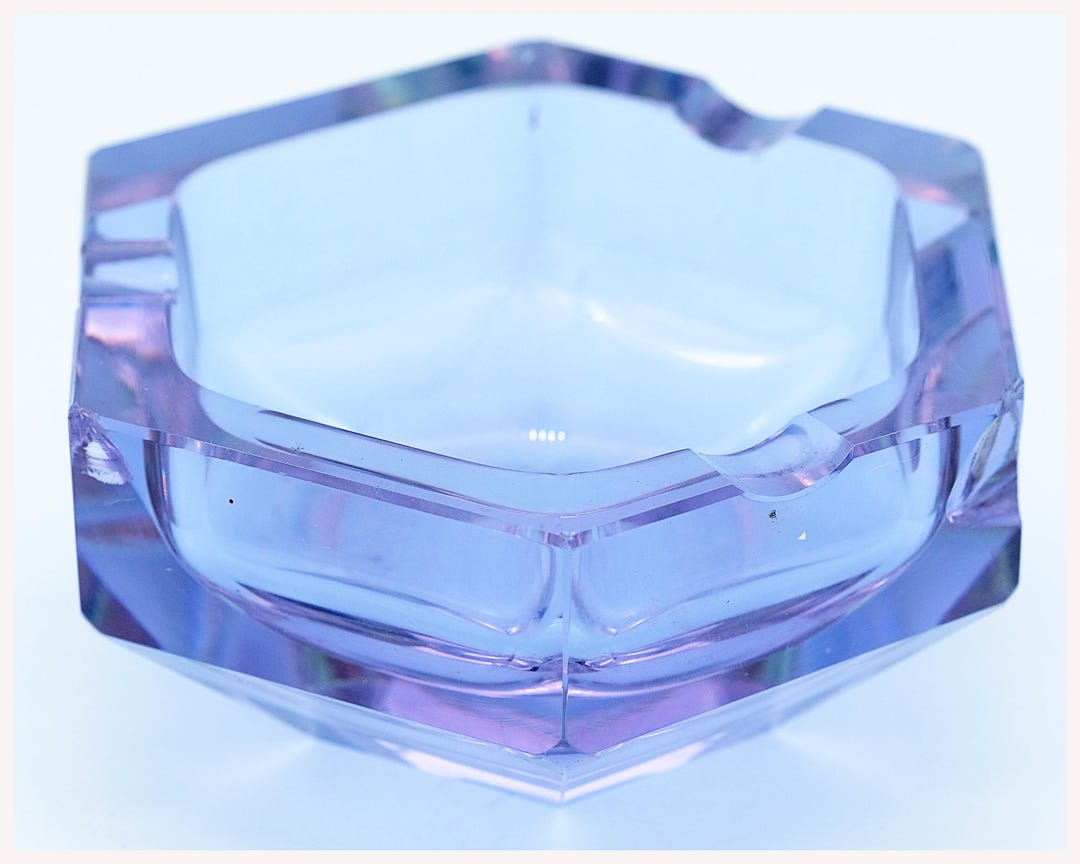 Vintage 1960s Murano Alexandrite Neodymium Purple Art Glass Hexagonal ...