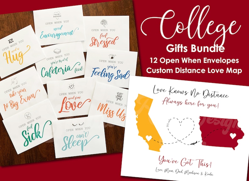 Open When Envelopes - College & College Bound Map BUNDLE, University ...