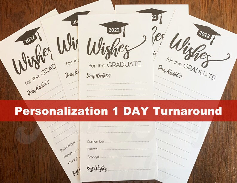 Graduation Wishes Cards & Sign Bundle - Personalized Cards for ...