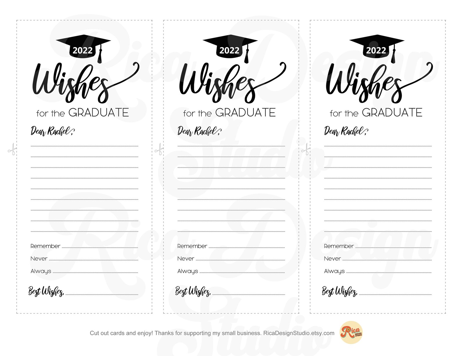 Graduation Wishes Cards - Personalized Advice Cards for Graduation ...