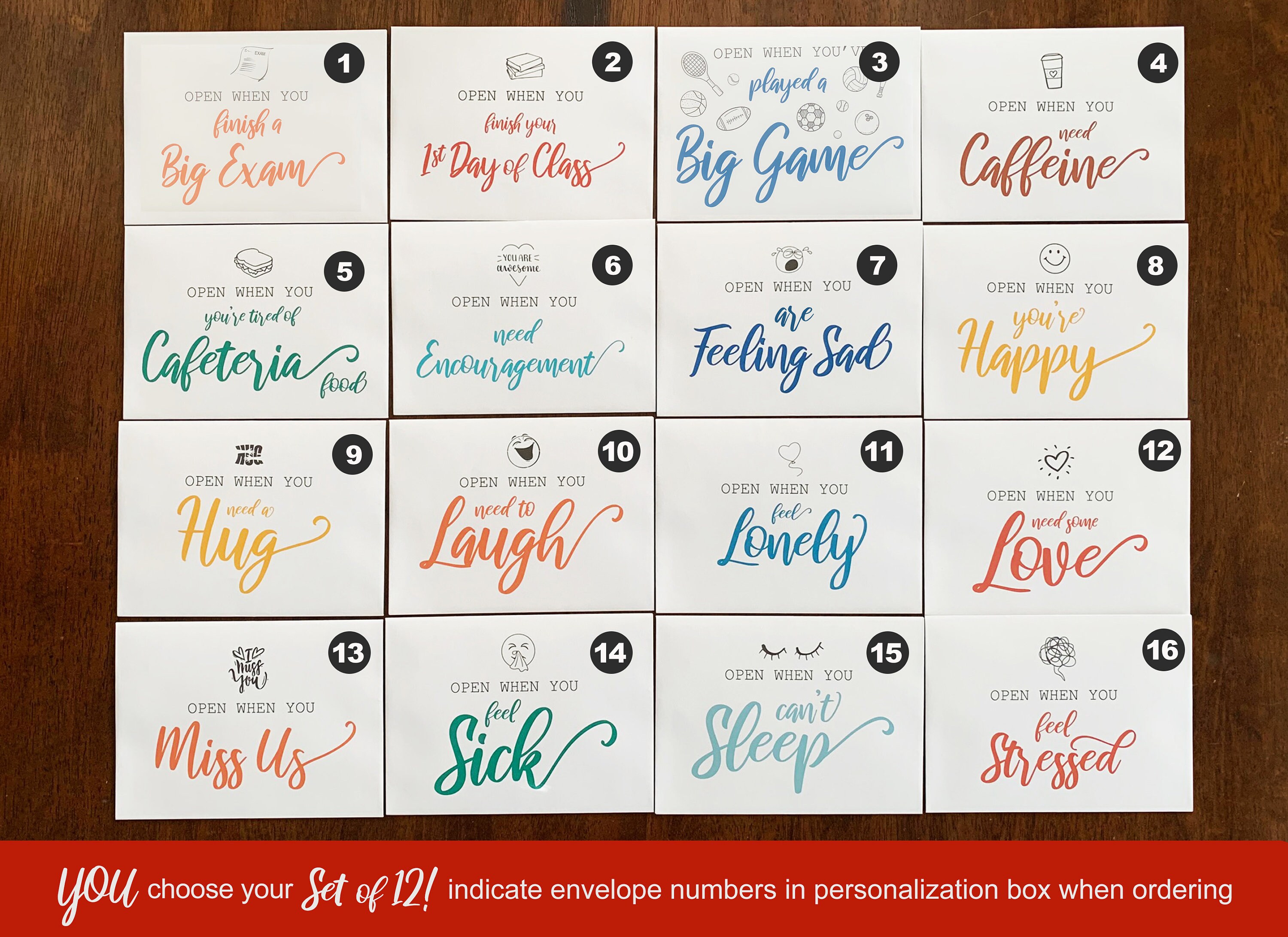 Open When Envelopes - College, University College Gifts, Leaving Home ...