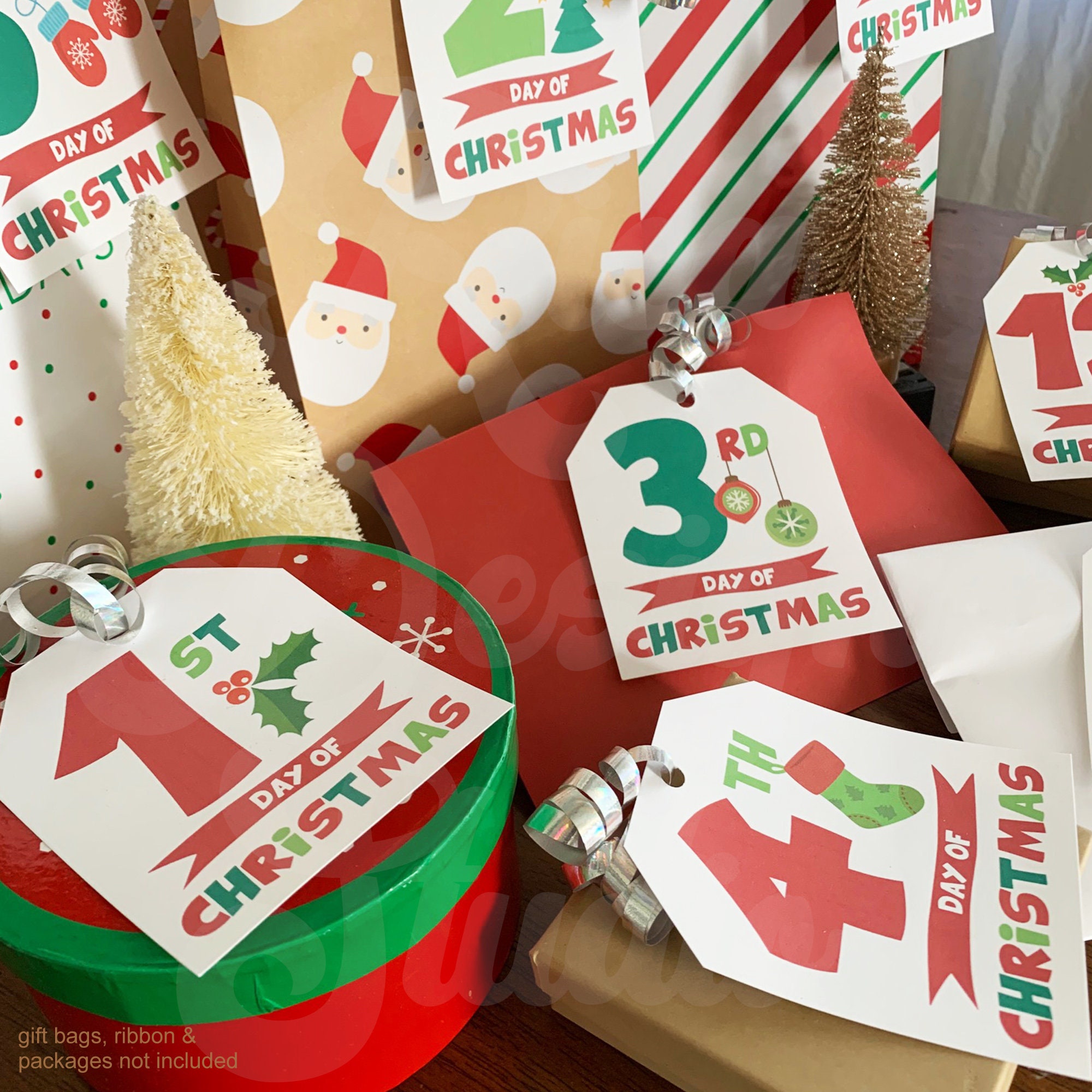 12 Days of Christmas Gift Tags & DEAR SANTA Letter Printable | Etsy