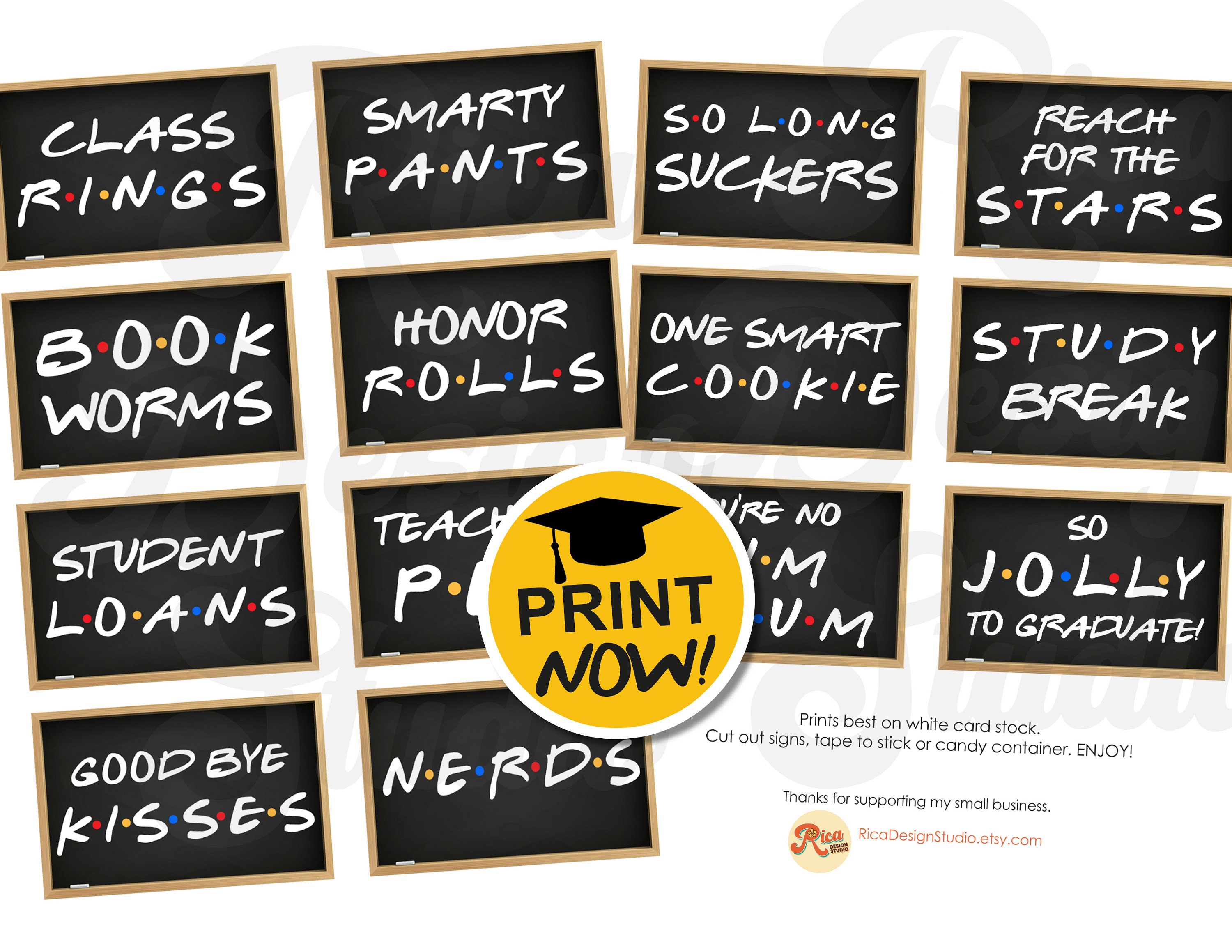 Graduation Candy Bar Signs Printable Friends Graduation - Etsy