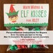 Personalized Christmas Treat Tags ELF Kisses Holiday Favor Gift Tags ...