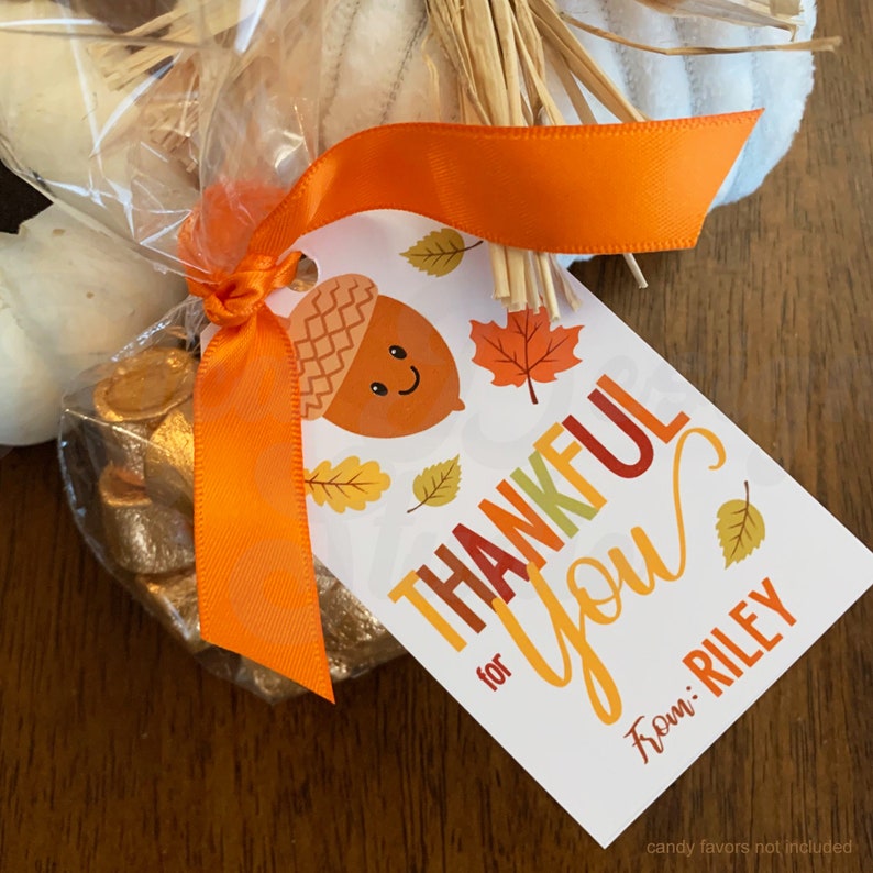 Personalized THANKSGIVING Favor Tags Thankful for You Gift - Etsy