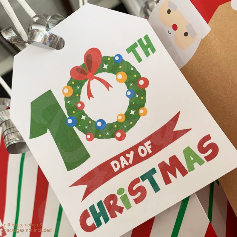 12 Days of Christmas Printable Gift Tags - Twelve Days of Christmas ...