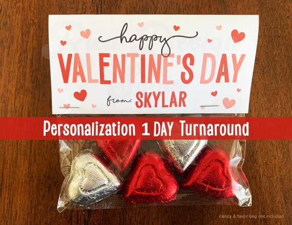 Personalized VALENTINE'S Day Classroom Treat Tags Treats | Etsy