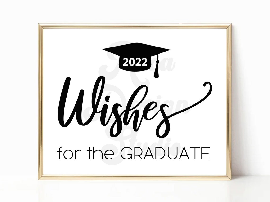 Graduation Wishes Cards & Sign Bundle Personalized Cards for - Etsy