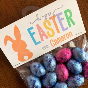 Personalized Happy EASTER Treat Tags Easter Bunny Holiday Gift Favor ...