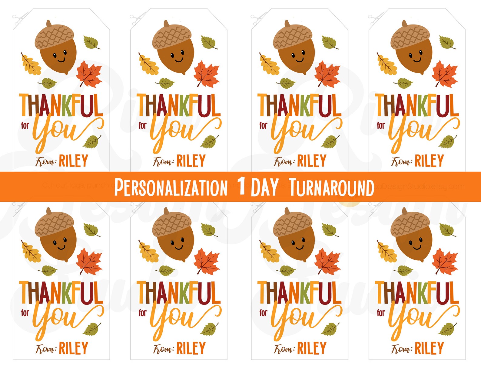 Personalized THANKSGIVING Favor Tags Thankful for You Gift - Etsy