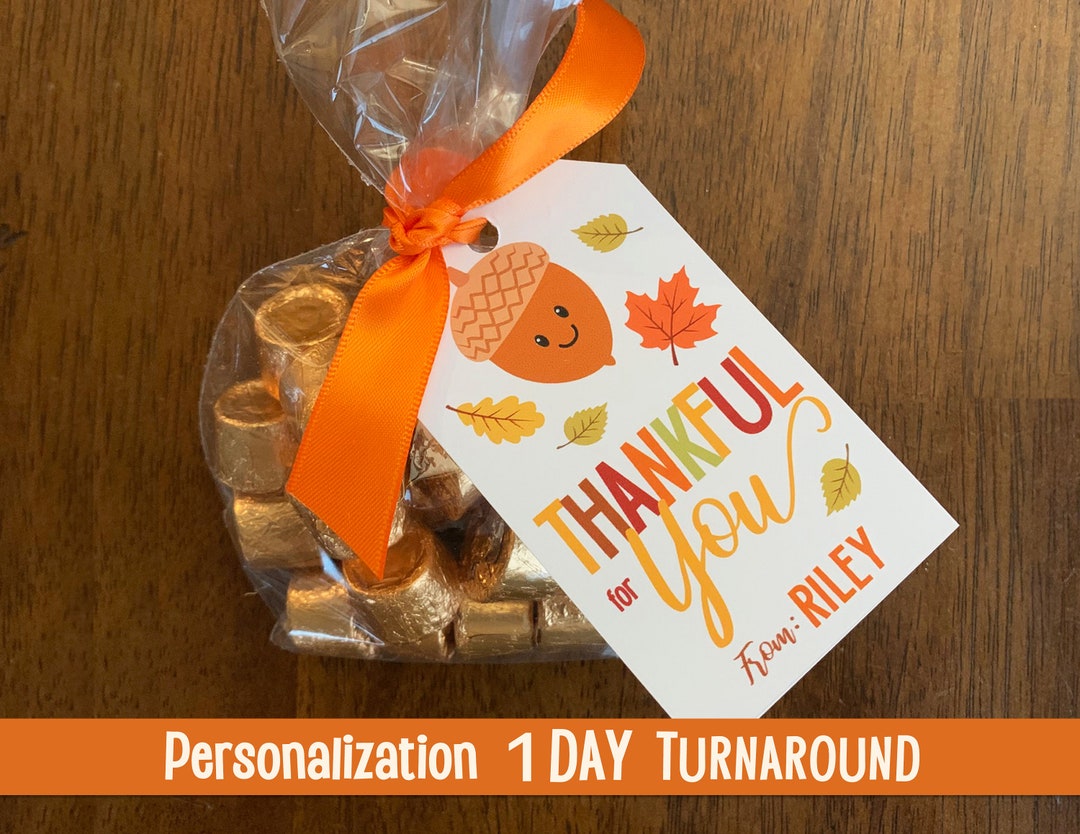 Personalized THANKSGIVING Favor Tags Thankful for You Gift Treat Tags ...