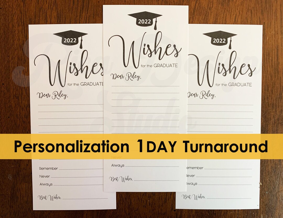 Graduation Wishes Card - Personalized Advice Cards for Graduation Party ...