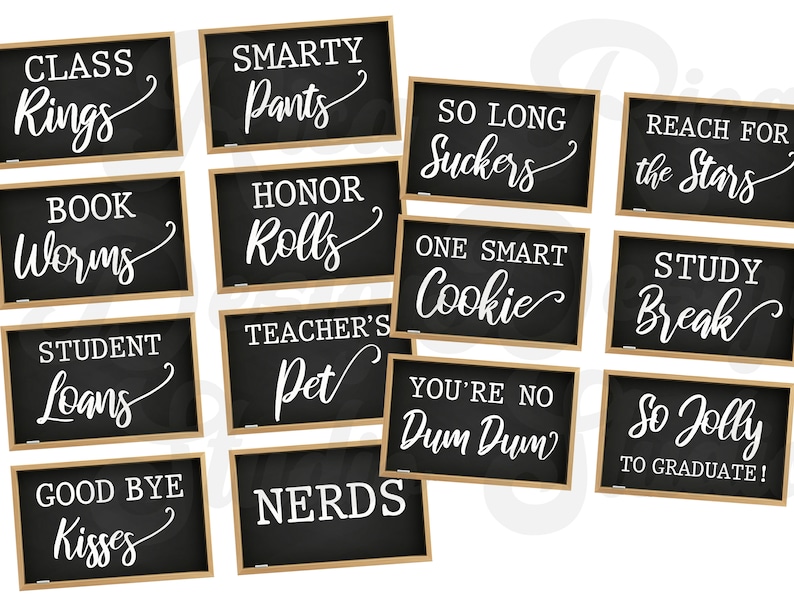 Graduation Candy Bar Signs Printable Grad Party Decoration | Etsy