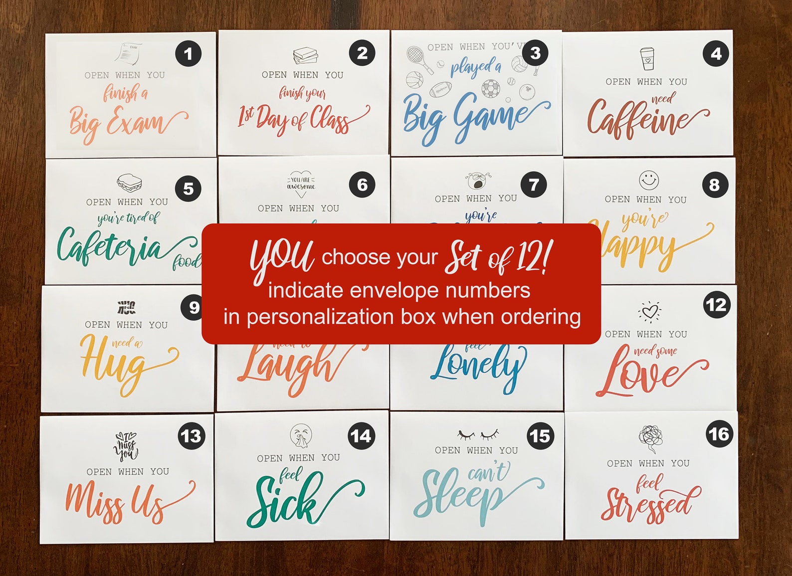 Open When Envelopes - College, University College Gifts, Leaving Home ...