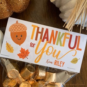 Personalized THANKSGIVING Treat Tags Thankful for You Gift Favor Tags ...