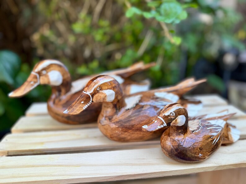 Hands Carved, Hand Painted, Wooden Ducks 3 Pcs Set, for Home Decoration ...