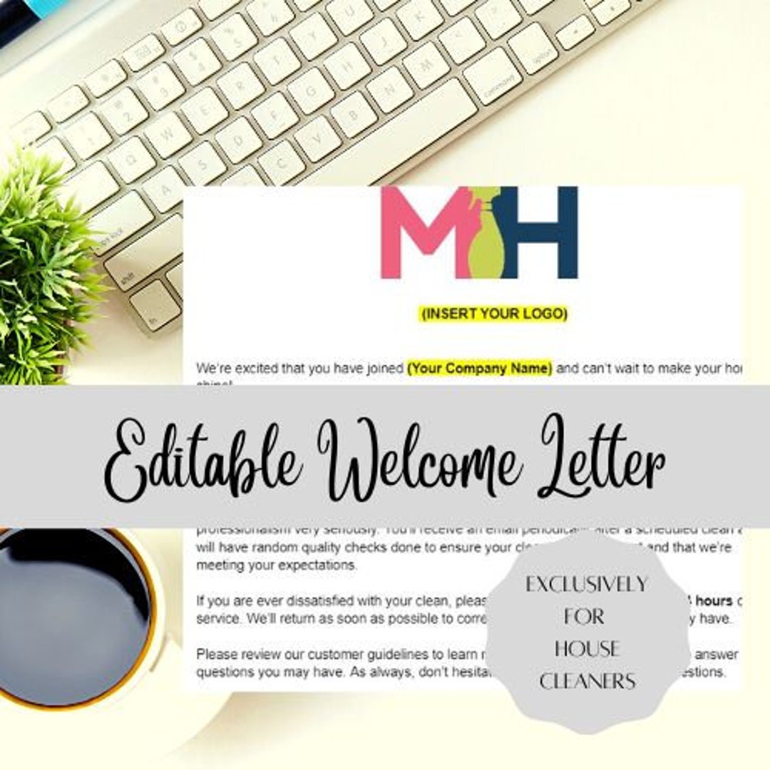 Cleaning Business Welcome Letter, House Cleaning Business, New Client ...