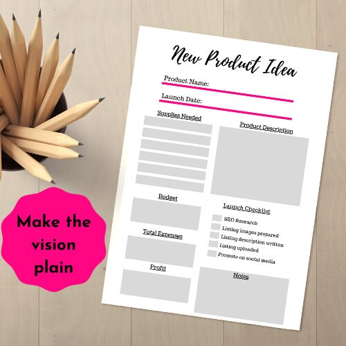 New Product Planner Printable Small Business Planner - Etsy
