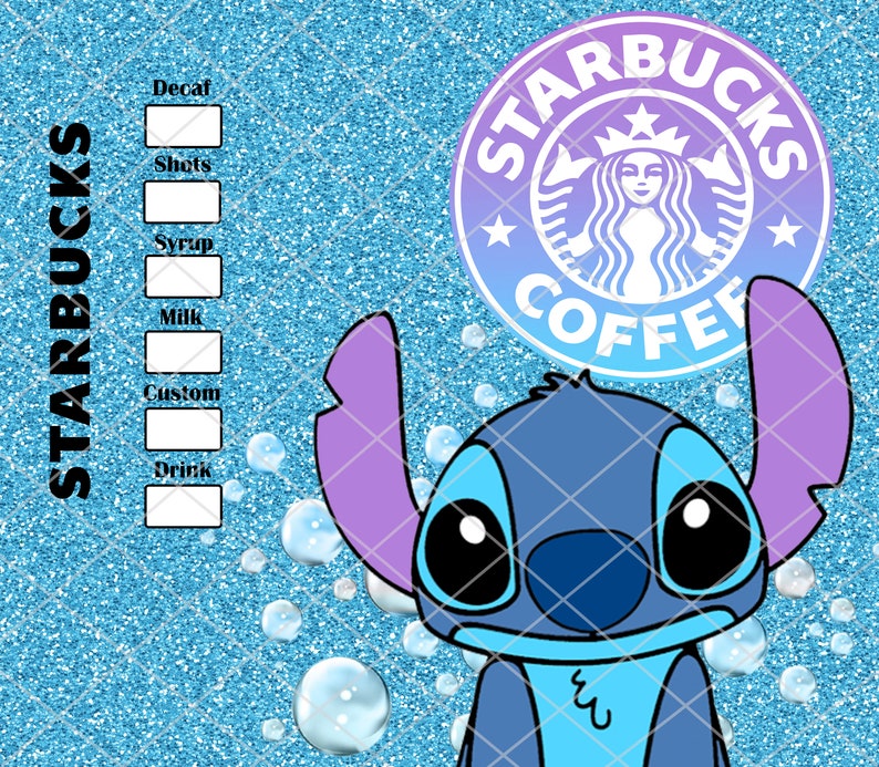 Lilo & Stitch Coffee Glitter Tumbler Wrap PNG Digital Download for ...