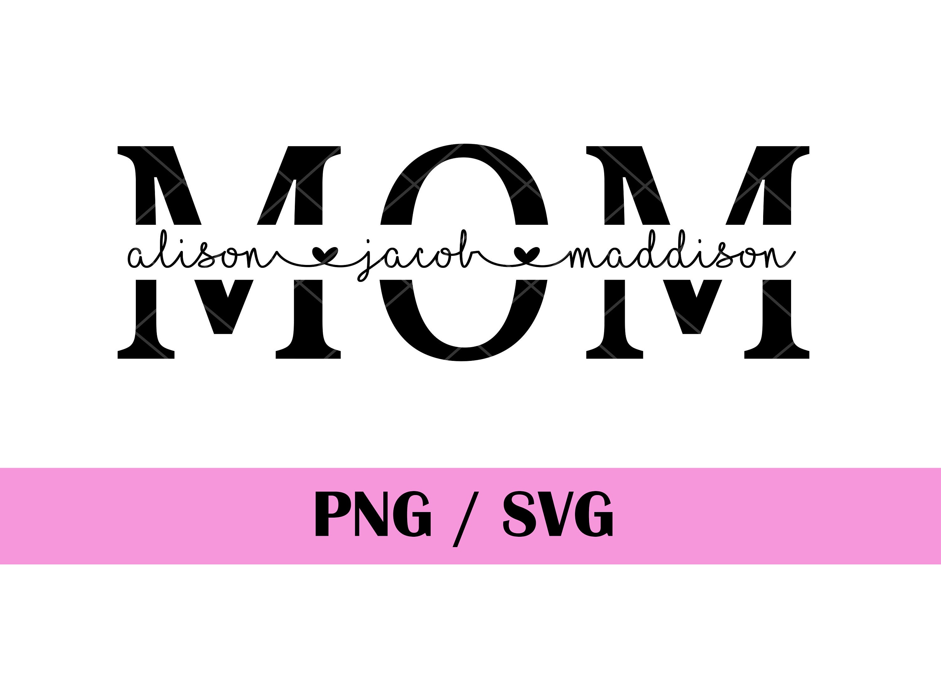 Mom SVG PNG Mothers Day Cricut Split Middle Split Word - Etsy