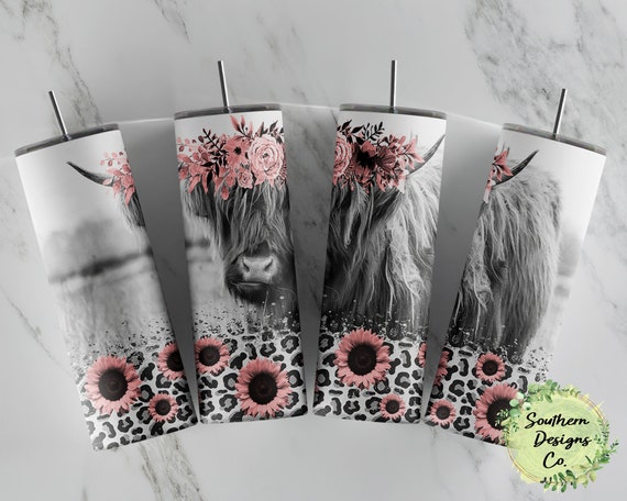 Highland Bull Cow 20 Oz Tumber Wrap STRAIGHT - Etsy