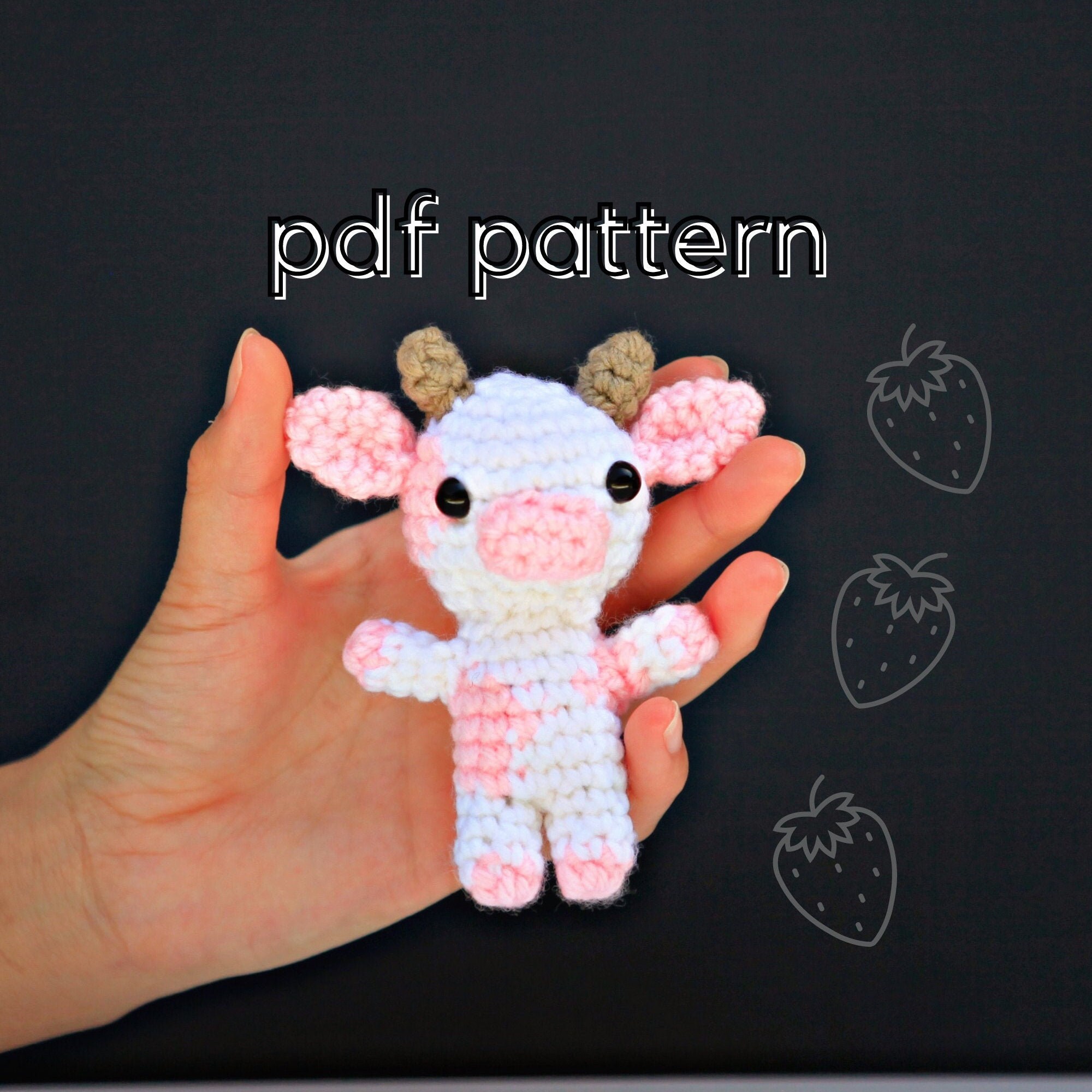 Strawberry Cow Amigurumi Crochet Pattern Downloadable PDF - Etsy