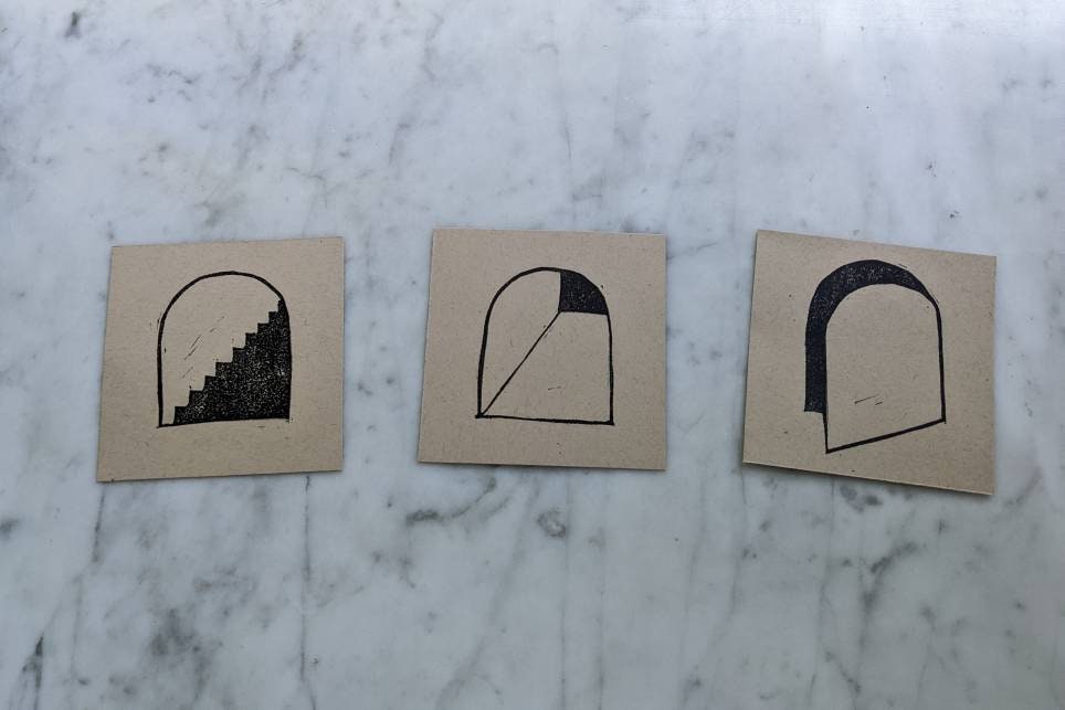 Bundle Mini Linocut Prints 3x3 Handprinted - Etsy