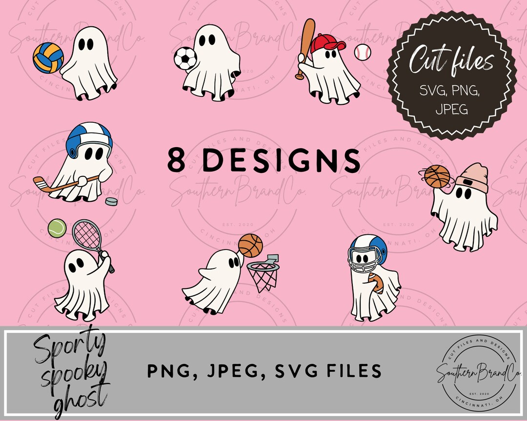 Sporty Halloween Ghost SVG Cute Ghost T-shirt SVG Funny - Etsy