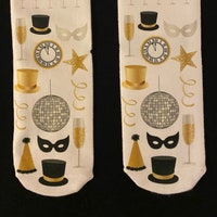 Socks, Cushioned Crew Socks, New Year Socks, 2024 Socks, New Year Party ...