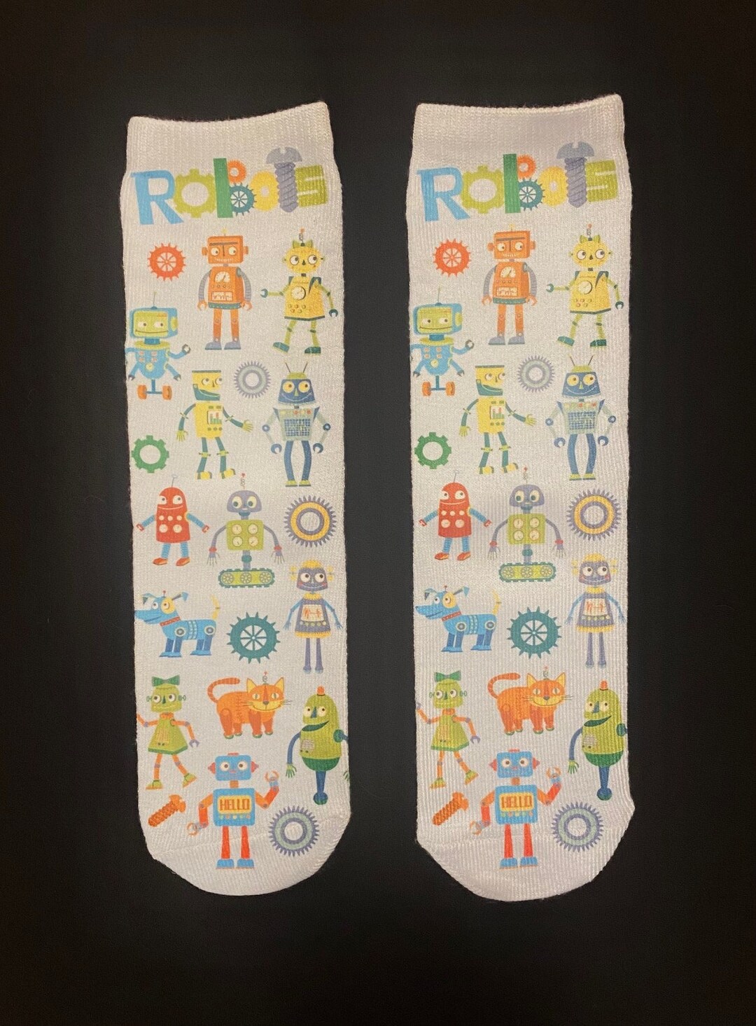 Robots Adult and Kids Socks - Etsy