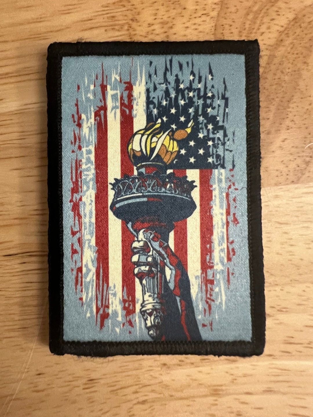 Liberty Torch USA Flag Patriotic Hook and Loop Patch - 2" X 3" - Etsy
