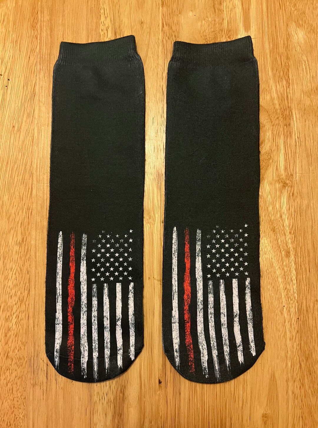 Firefighter Red Line Flag Adult and Kids Socks - Etsy