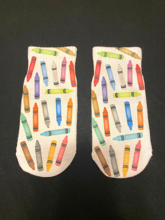 Crayons Adult and Kids Socks - Etsy