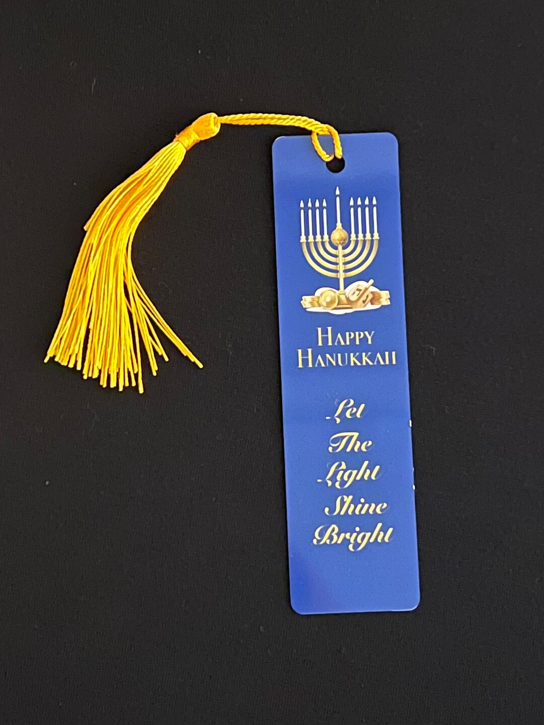 Happy Hanukkah Menorah Light Shine Bright Aluminum Bookmark - 1.5" X 4. ...