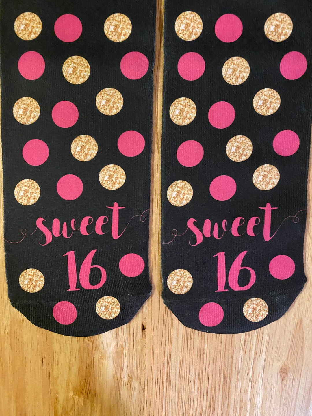Sweet 16 Pink Happy Birthday Adult and Kids Socks - Etsy