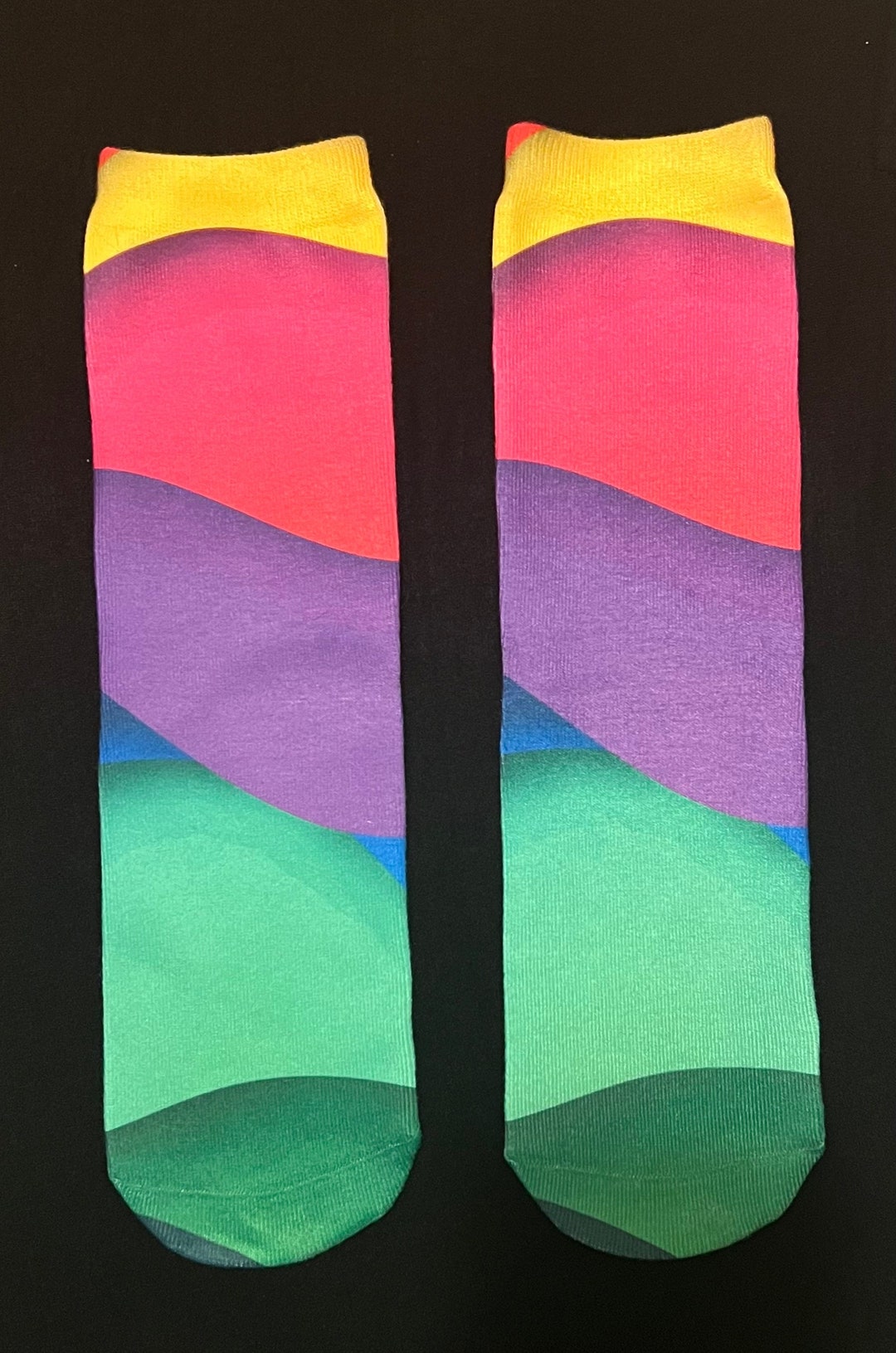 Color Waves Adult and Kids Socks - Etsy