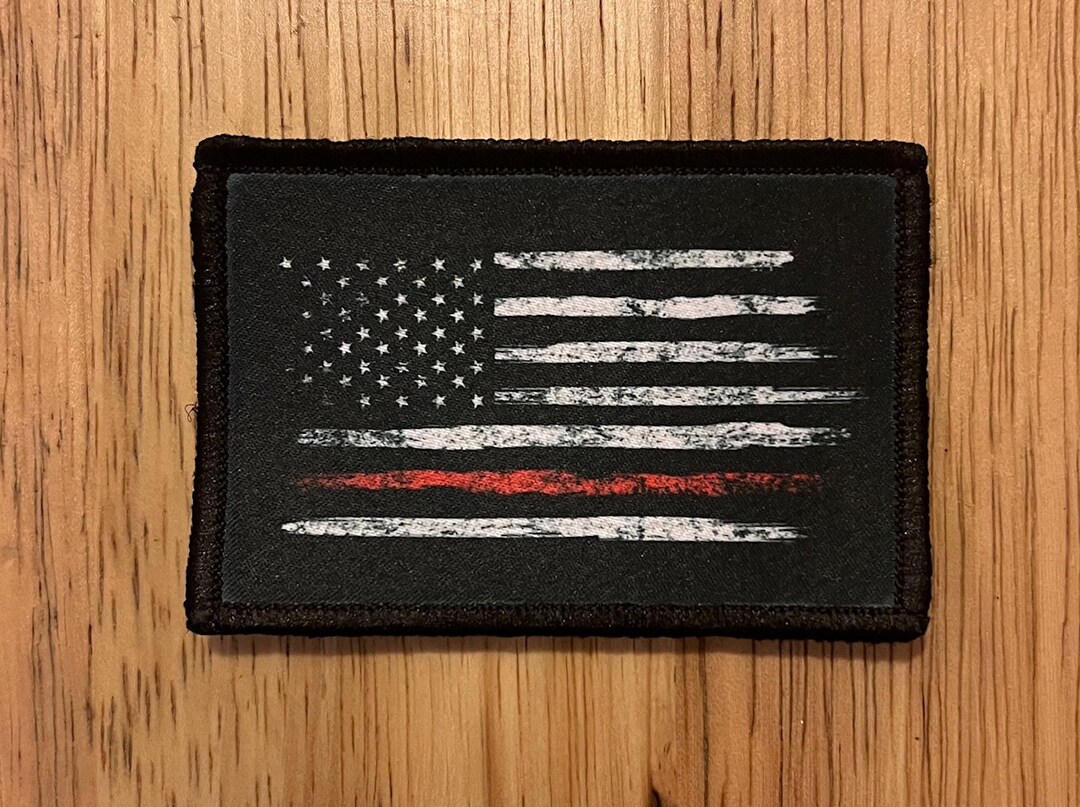 Firefighter Red Line Hook and Loop Patch - 2" X 3" - Etsy