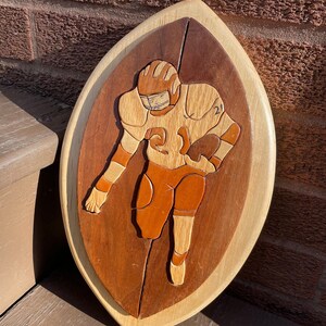 Charming Vintage Sports Themed Wood Intarsia Football Player - Etsy