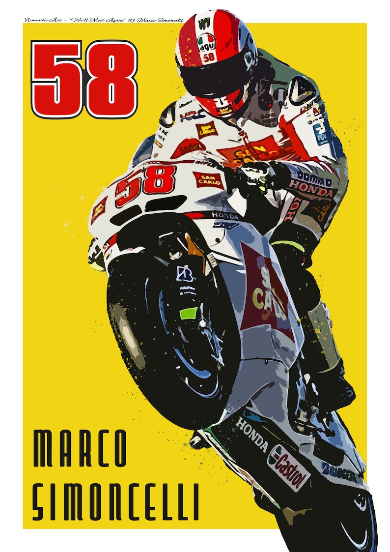 Marco Simoncelli MotoGP Art Poster Print | Etsy