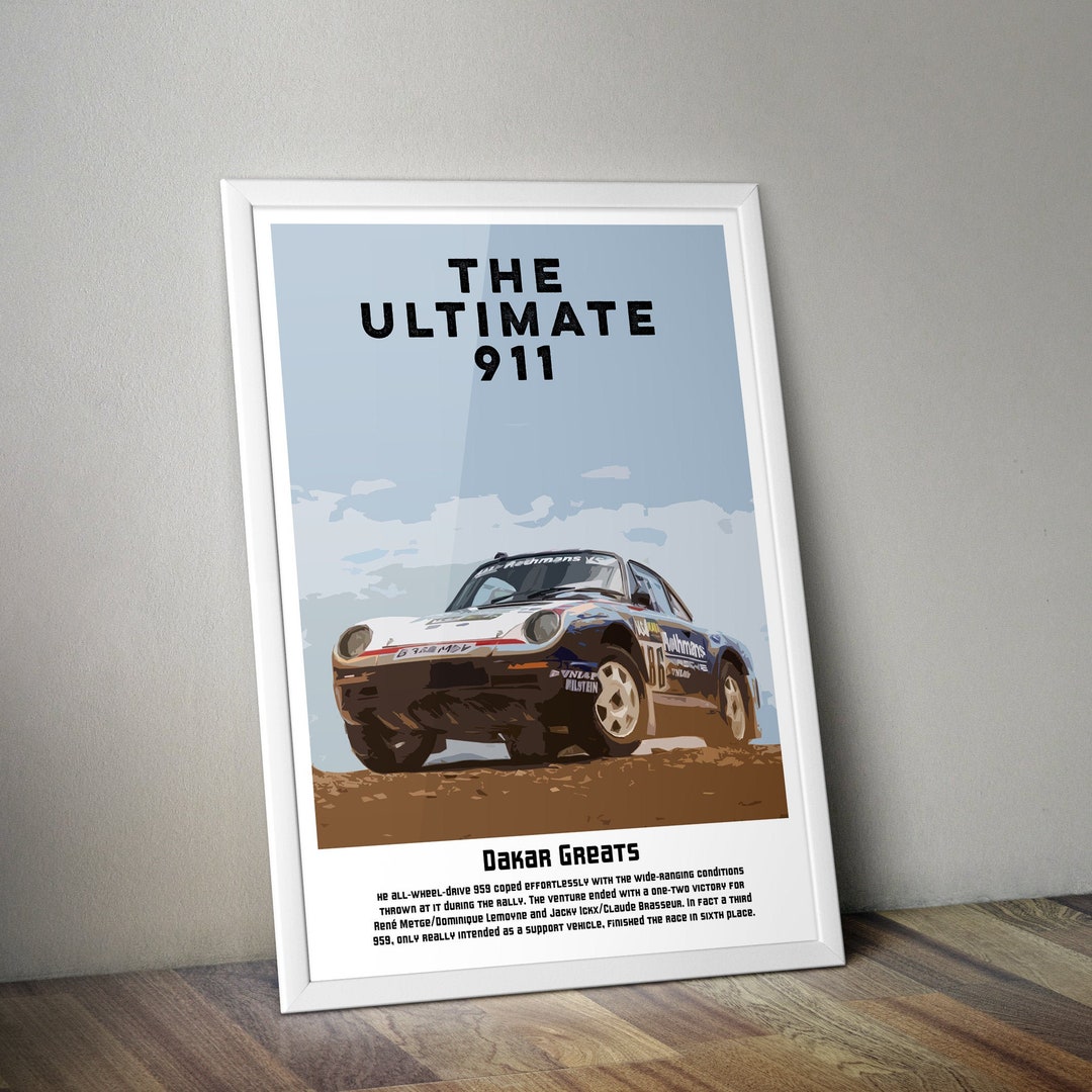 Porsche 959 Dakar Rally Retro Classic Art Poster Print - Etsy