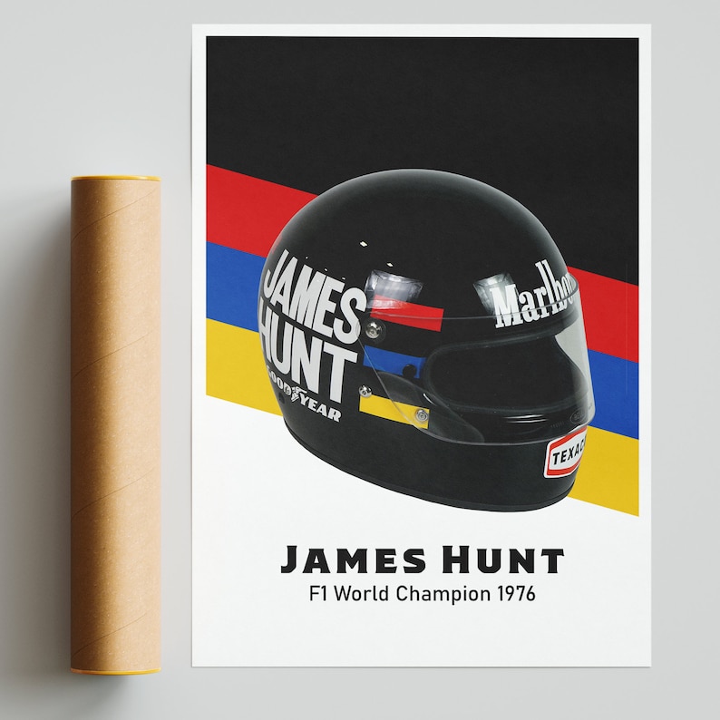 James Hunt Helmet Retro Classic Art Poster Print Formula 1 F1 - Etsy