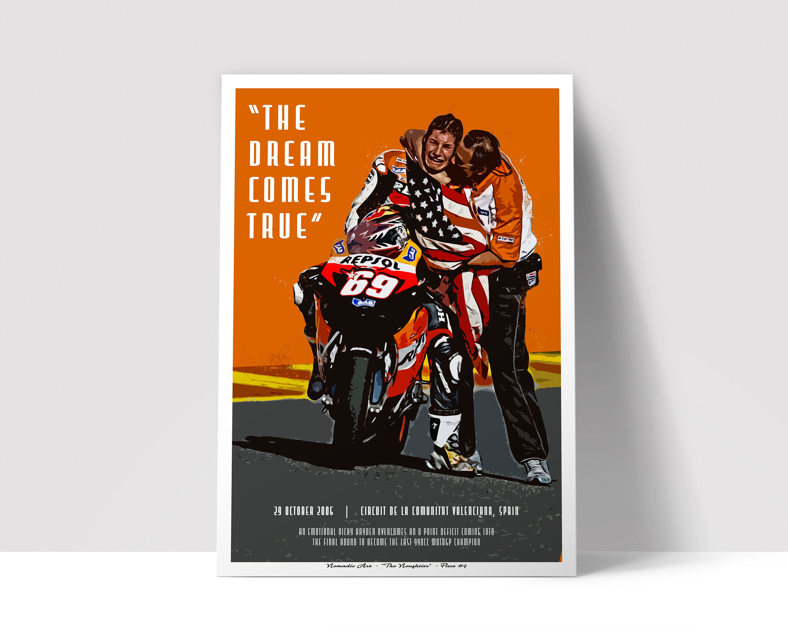 Nicky Hayden Repsol Honda Motogp Art Poster Print Valencia - Etsy