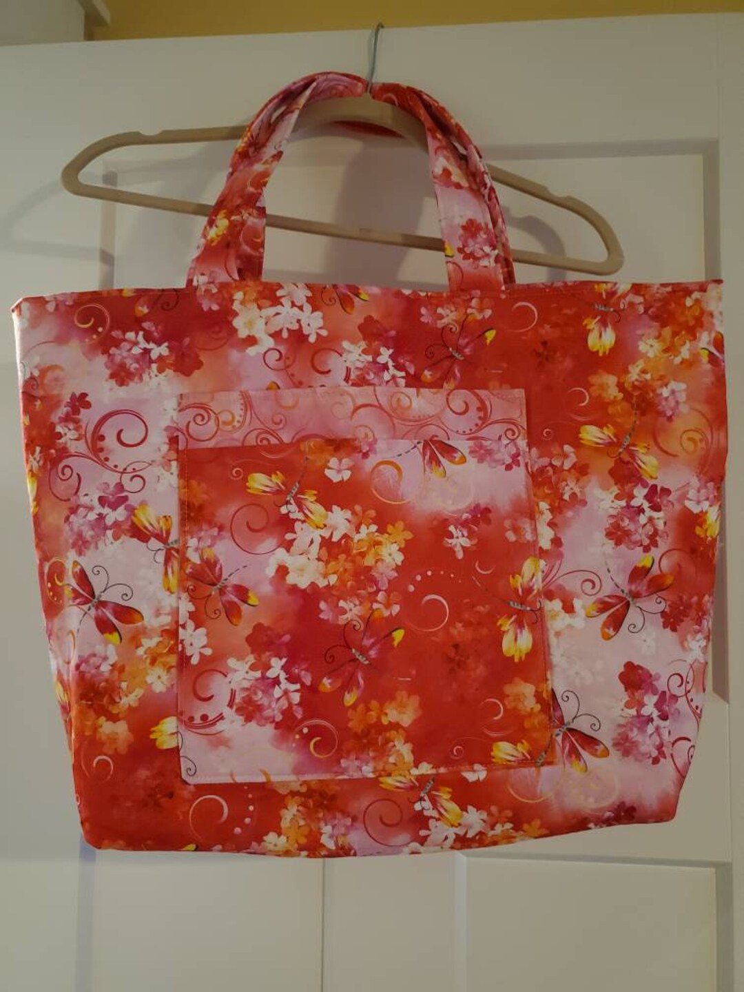 Red Dragonfly Tote Bag - Etsy
