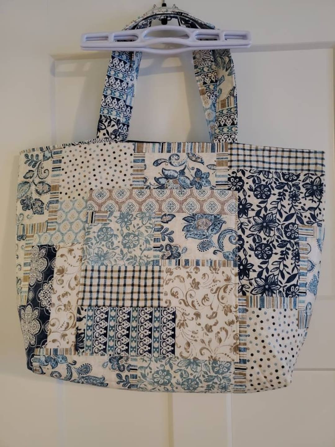 Blue & White Greek Medallion Santorini Tote Bag - Etsy