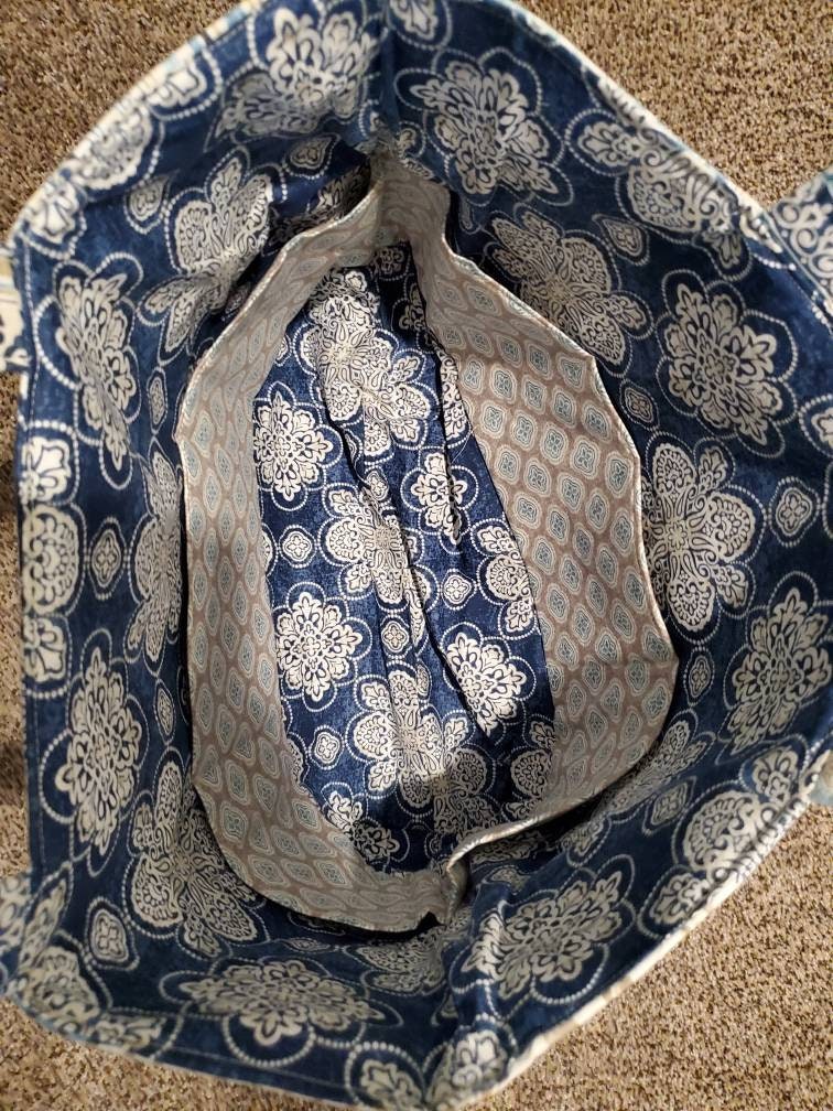 Blue & White Greek Medallion Santorini Tote Bag - Etsy