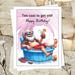 Funny Birthday Well Card – Old Man in Kiddie Pool – “too Cool to Get ...