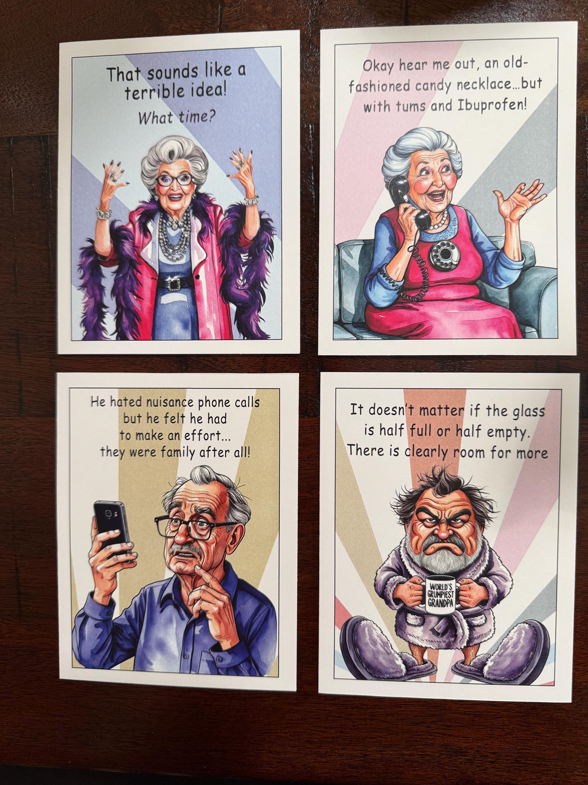 Funny Senior Humor Greeting Card – Rotary Phone Lady With Candy ...